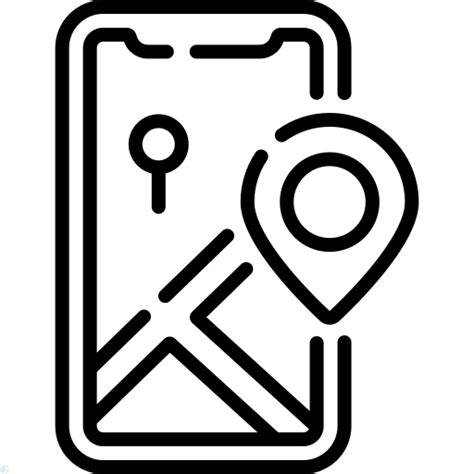 دانلود آیکون جی پی اس استایل خطی مشکی با فرمت Png