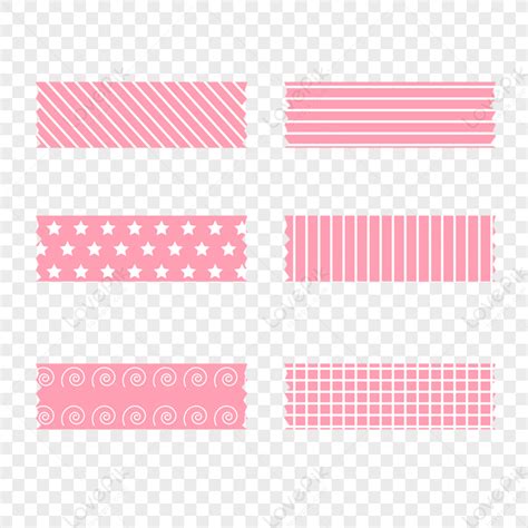 종이 일러스트 테이프 스티커 핑크 패턴 조합간단함로그 Png 일러스트 무료 다운로드 Lovepik