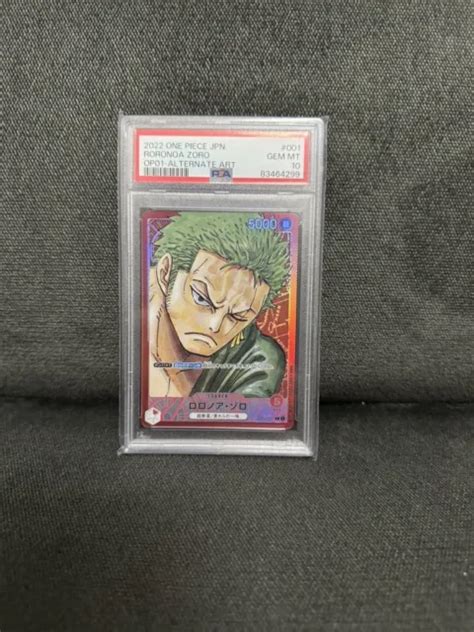 ONE PIECE CARD Game Romance Dawn Roronoa Zoro OP01 001 PSA 10 EUR
