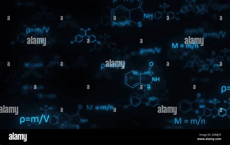 Blue Chemistry Formulas Computer Generated 3d Render Stock Photo Alamy