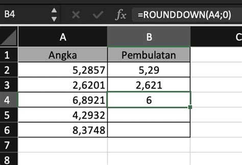 Kenali Rumus Pembulatan Excel