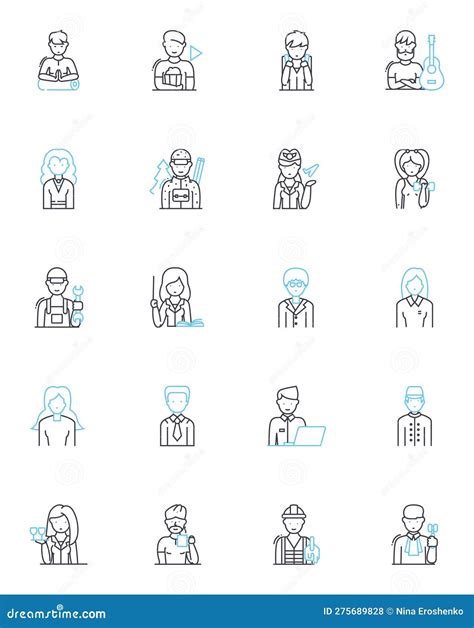 Market Data Linear Icons Set Trends Analytics Research Insights Reports Statistics