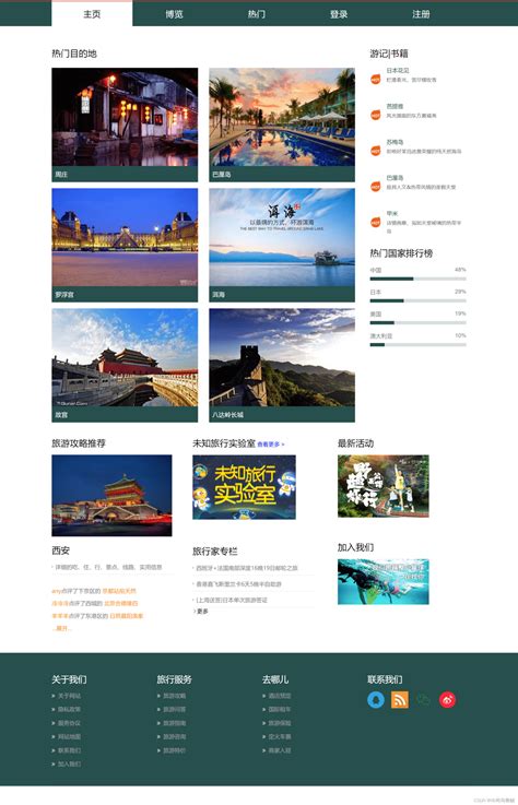 Html5期末大作业：旅游网页设计与实现——旅游风景区网站htmlcssjavascript 景点静态网页设计 学生dw静态网页设计html网页设计的技术博客51cto博客