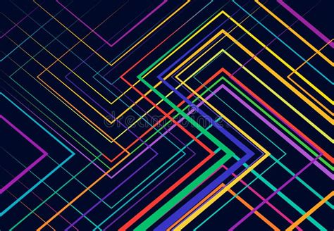 Modern Vivid Vibrant Geometric Structure Network Chaotic Jumble Of Straight Angular