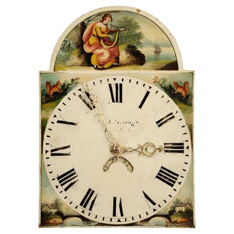Antique English Clock Dial Face Country Garden Working At 1stdibs