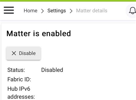 Matter Status Shows Disabled After Rebooting Router Matter Hubitat