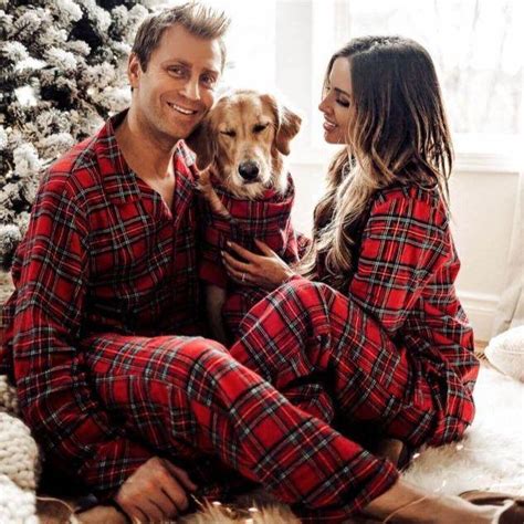 Pijamas Navidad Familia Pijama Elegante Estampado De Cuadros Pijamas