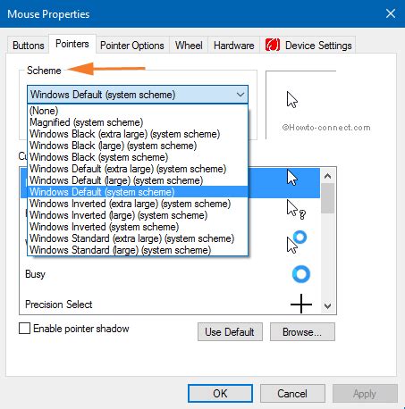 How To Customize Mouse Pointer On Windows And Change Scheme