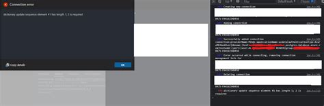 dictionary update sequence element 1 has length 1 2 is required