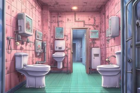 Free Vectors Anime Style Toilet Illustration