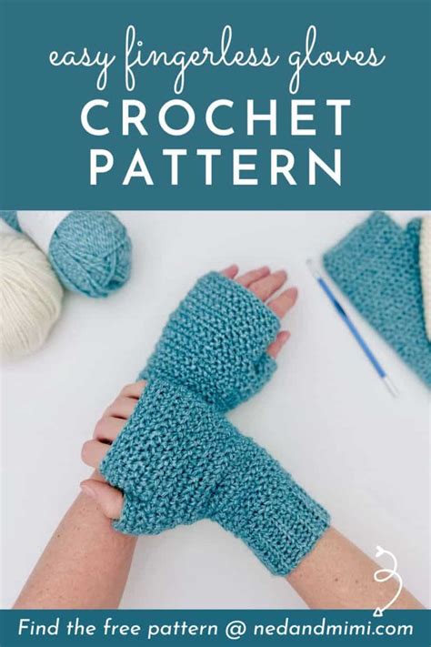 Herringbone Free Crochet Fingerless Gloves Pattern Ned And Mimi
