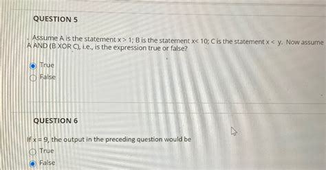 solved question 5 assume a is the statement x 1 b is the
