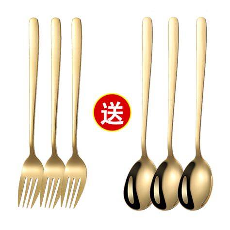 6支装韩式ins勺家用长柄汤勺韩国不锈钢勺子可爱便携筷子勺叉刀叉虎窝淘
