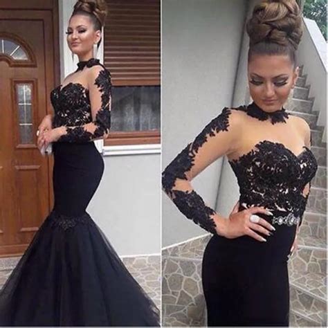 Saudi Arabian Evening Party Dresses Elegant Long Sleeve Abendkleider