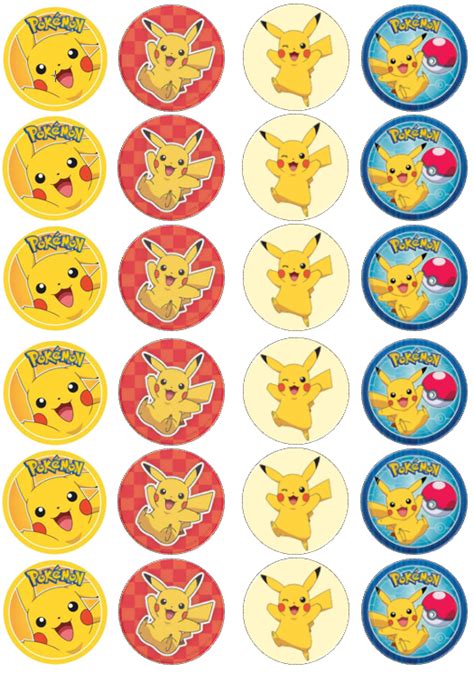 Pikachu Cupcake Toppers Pokemon Cupcake Toppers Pokemon Stickers