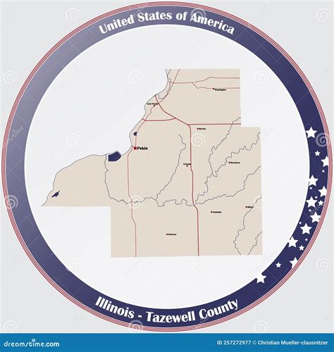 Map Of Tazewell County In Illinois Stock Vector Illustration Of