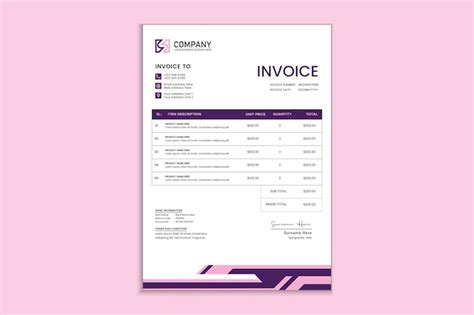 Premium Vector Professional Invoice Template Design