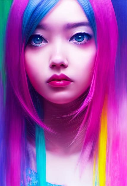 Premium Photo Portrait Beautiful Anime Girl For Avatar And Computer