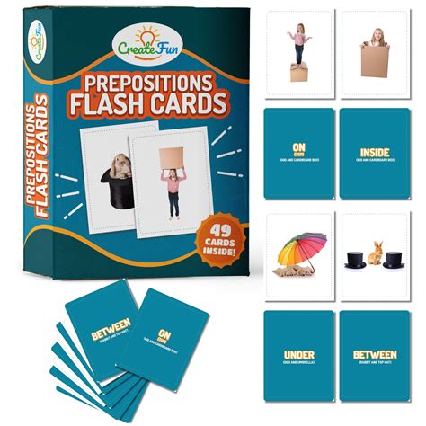 Createfun Prepositions Flash Cards 49 Language Development