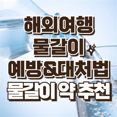 해외여행 물갈이 예방법대처방법 총정리물갈이 약 추천