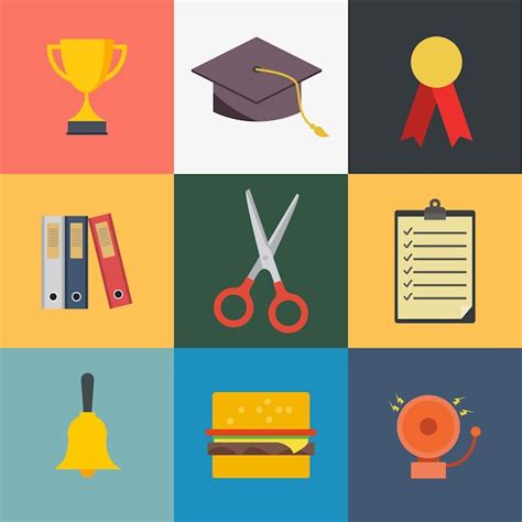 Premium Vector Back To School Set Icon And Element Design