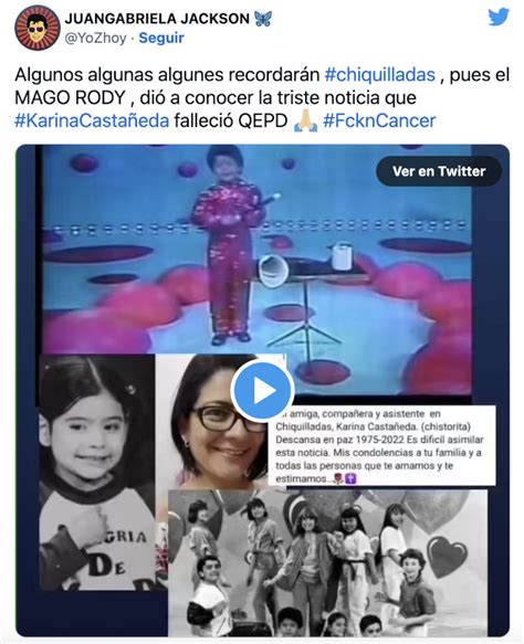 Muere Actriz De Chiquilladas A Los 47 Años De Edad Fue Compañera De