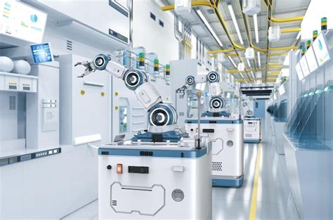 Premium Photo Automation Semiconductor Manufacturing With Robotic