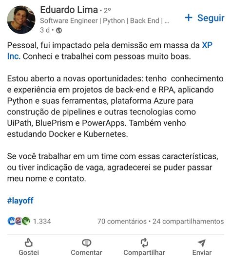 Abro O Linkedin E Me Deparo Com Isso No Mesmo Feed Tenso Rbrdev