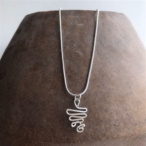 Silver Twisted Pendant Necklace Etsy