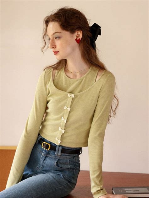 Cest Moidew Cest Two Crewneck Knit Top Knit Top Edgy Outfits Clothes For Women