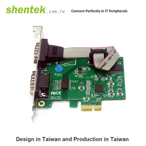 2 Port Serial RS232 PCI Express Card 2 5KV Isolation Shentek