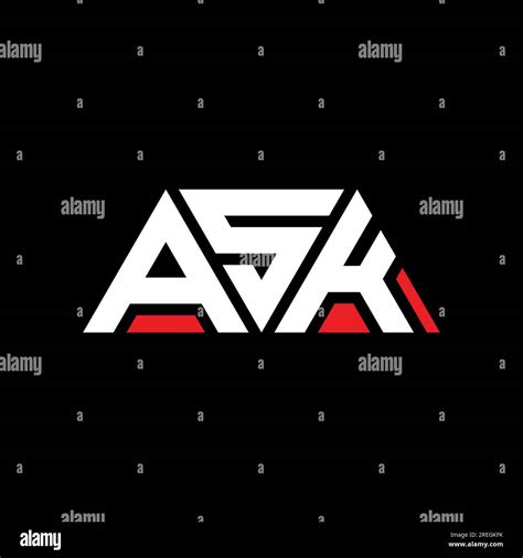Ask Triangle Letter Logo Design With Triangle Shape Ask Triangle Logo