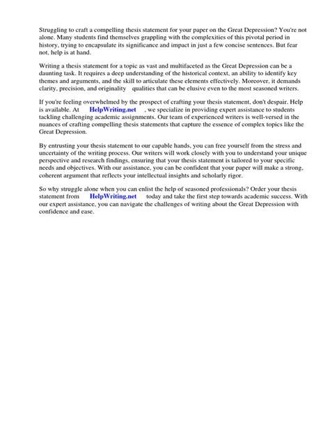 Thesis Statement Examples For The Great Depression Download Free Pdf Thesis Statement Examples For The Great Depression Download Free Pdf