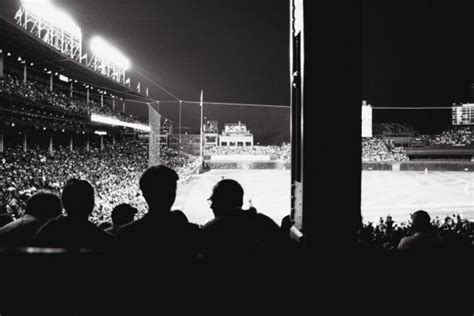 Chicago Cubs Wrigley Field Night Game Black And White Fine Art Printcanvas Wrigley Field Art