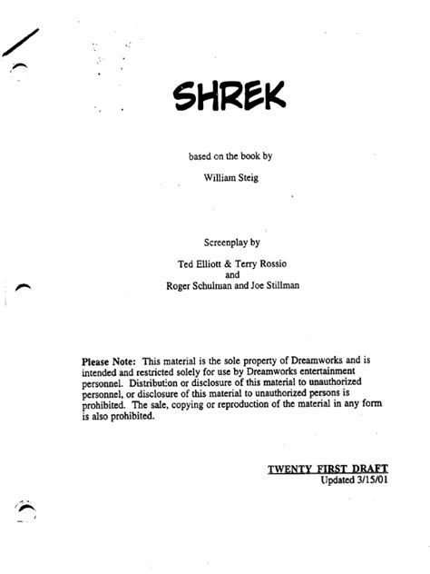 Shrek Script Pdf Pdf