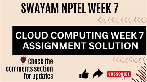 Nptel Cloud Computing Week 7 Assignment Solutions Nptel Nptelquiz