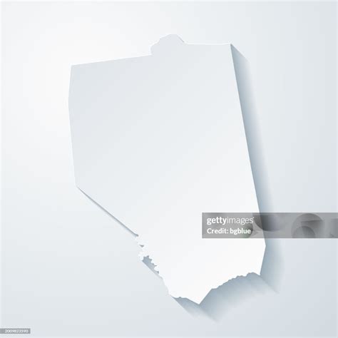 Grant County Kentucky Map With Paper Cut Effect On Blank Background