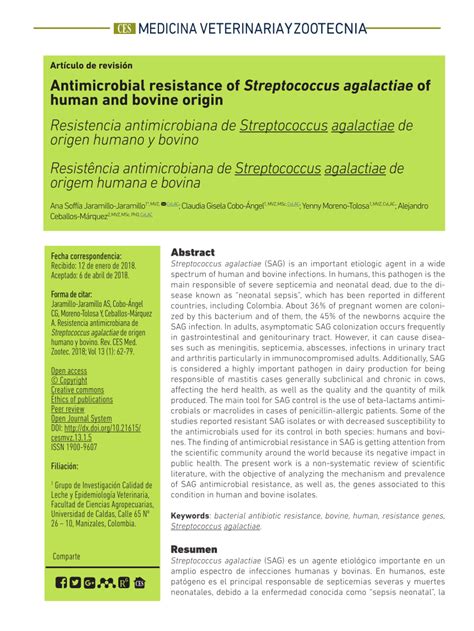 Pdf Antimicrobial Resistance Of Streptococcus Agalactiae Of Human And