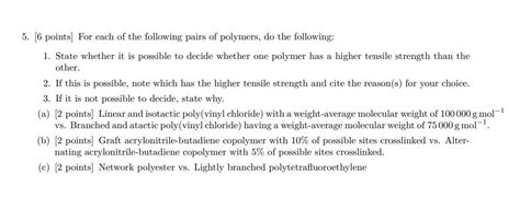 Solved 5 6 Points For Each Of The Following Pairs Of