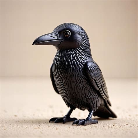 Cute Raven Plush Toy On A White Background Premium Ai Generated Image