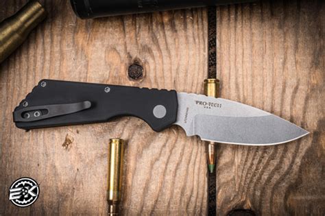 Preowned Protech Strider Pt Automatic Folding Knife Black 305