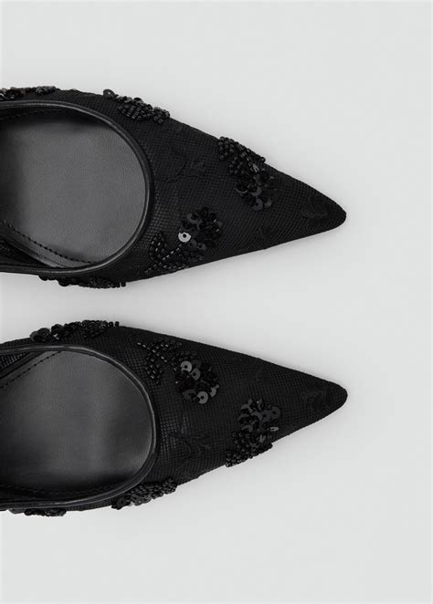 Kitten Heel Shoes Embroidered With Sequins Women Mng Australia