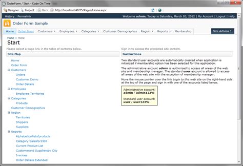 code on time adding the order form page