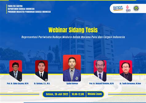 Ujian Tesis Program Magister Pendidikan Bahasa Indonesia An Syaiful Rahman Fakultas Sastra