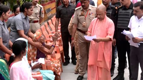 Gorakhpur Up Cm Yogi Adityanath Holds Janata Darshan At Gorakhnath