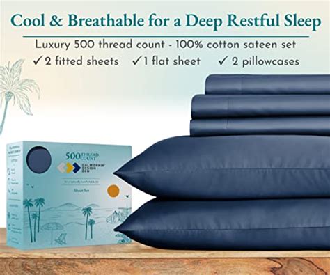 Luxury Split King Adjustable Bedsheets Soft 100 Cotton 500 Thread