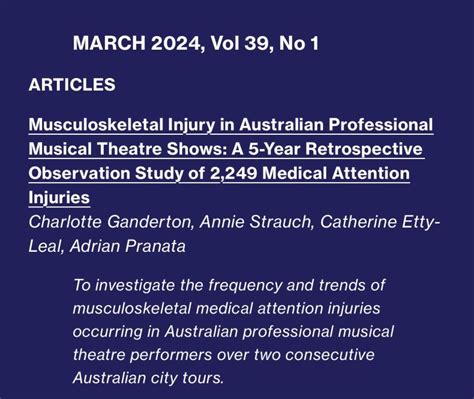 Annie Strauch Macp On Linkedin Physiotherapy Musictheatre