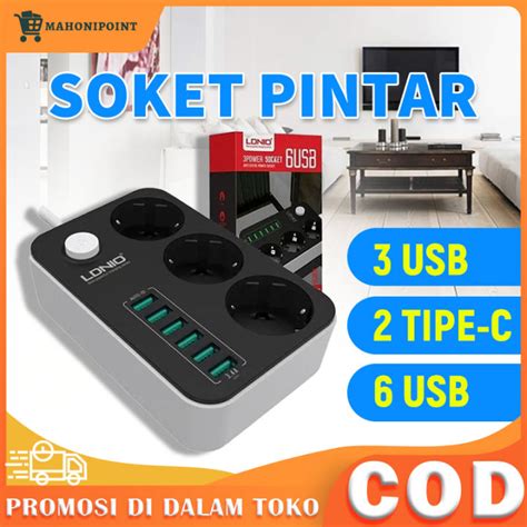 Stop Kontak 3 Power Socket Multifungsi 6 Usb Charging Anti Static