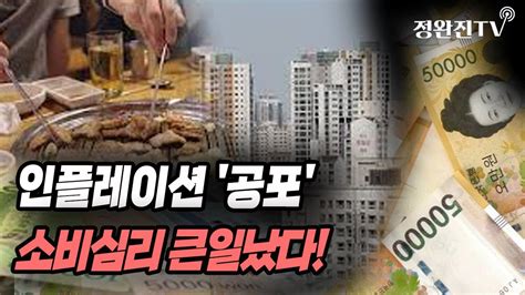 뉴스속보 인플레이션 공포소비심리 큰일났다 정완진tv Youtube