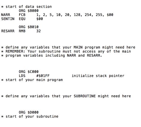 Solved Start Of Data Section ORG B000 NARR FCB SENTIN EQU Chegg